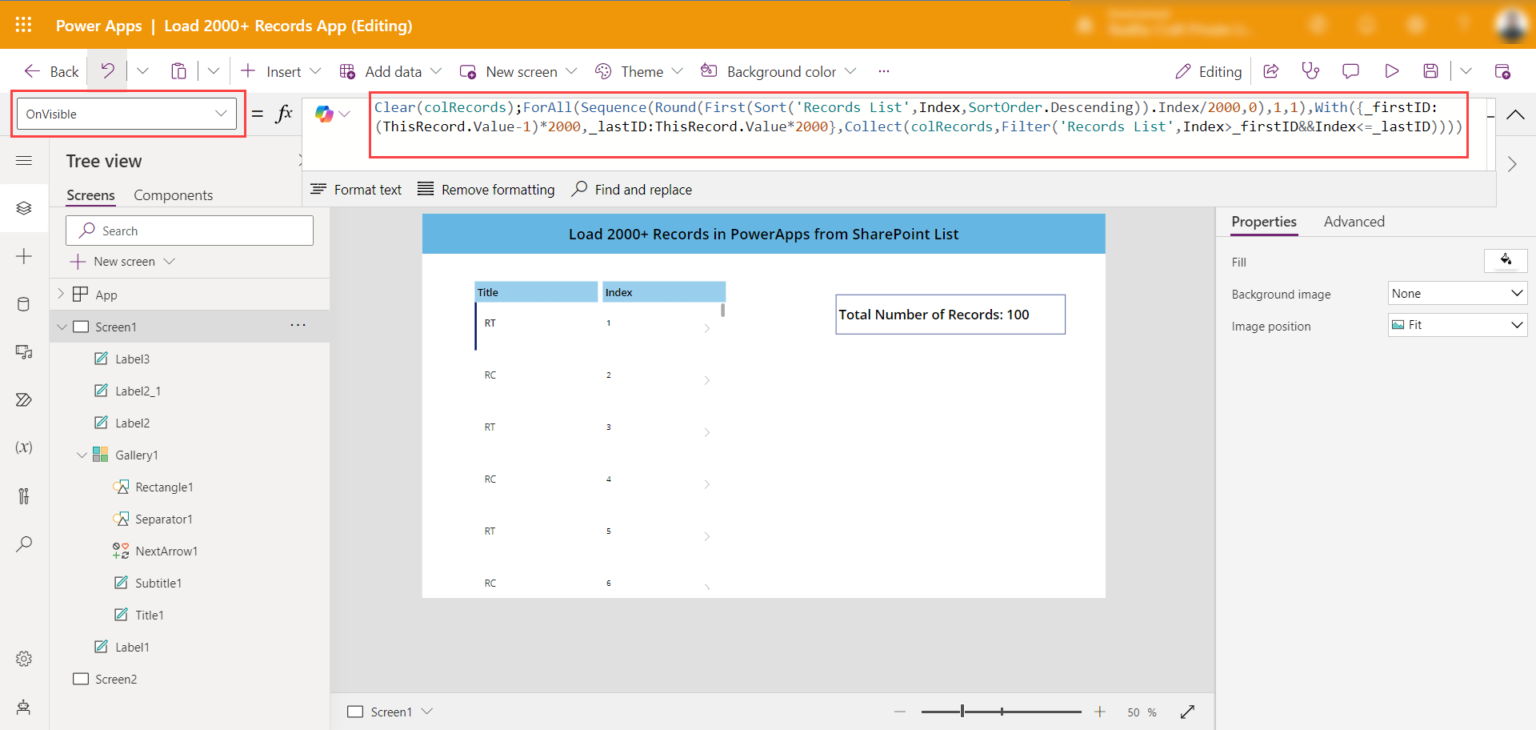 How To Load 2000+ Records In Canvas PowerApps From SharePoint List ...