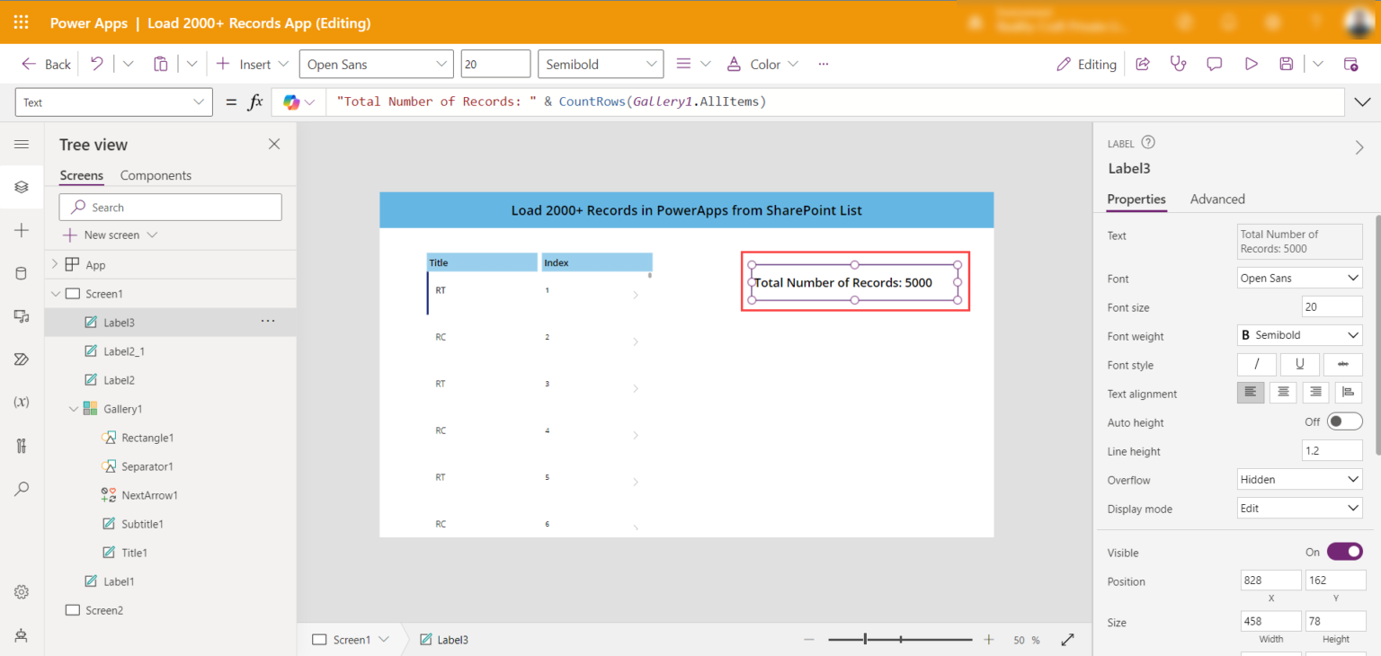 How To Load 2000+ Records In Canvas PowerApps From SharePoint List ...