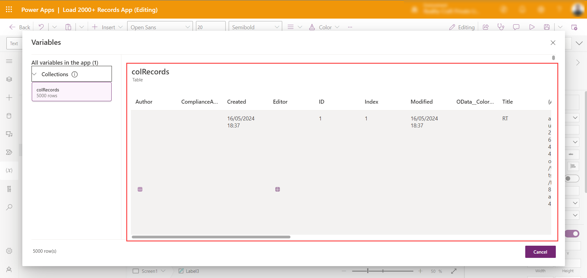 How To Load 2000 Records In Canvas Powerapps From Sharepoint List Using Collection